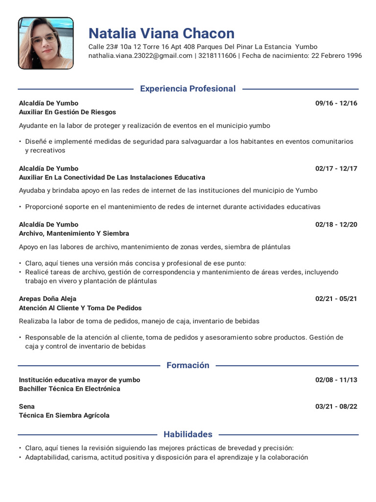 Natalia Viana Chacon - CV | PDF