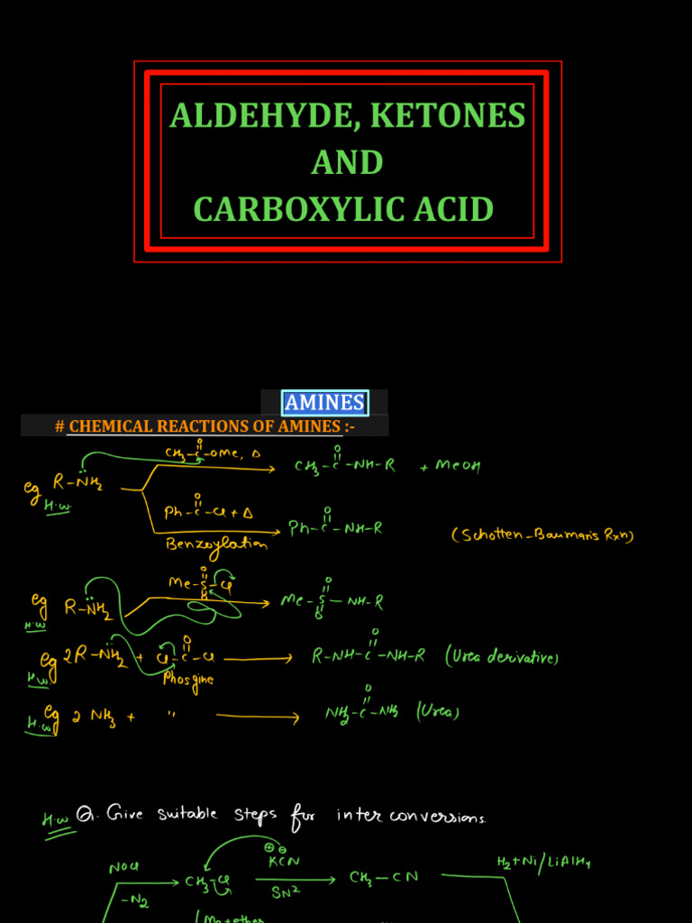 Aldehyde, Ketones and Carboxylic Acid L-1 (Formation of Carbolyl ...