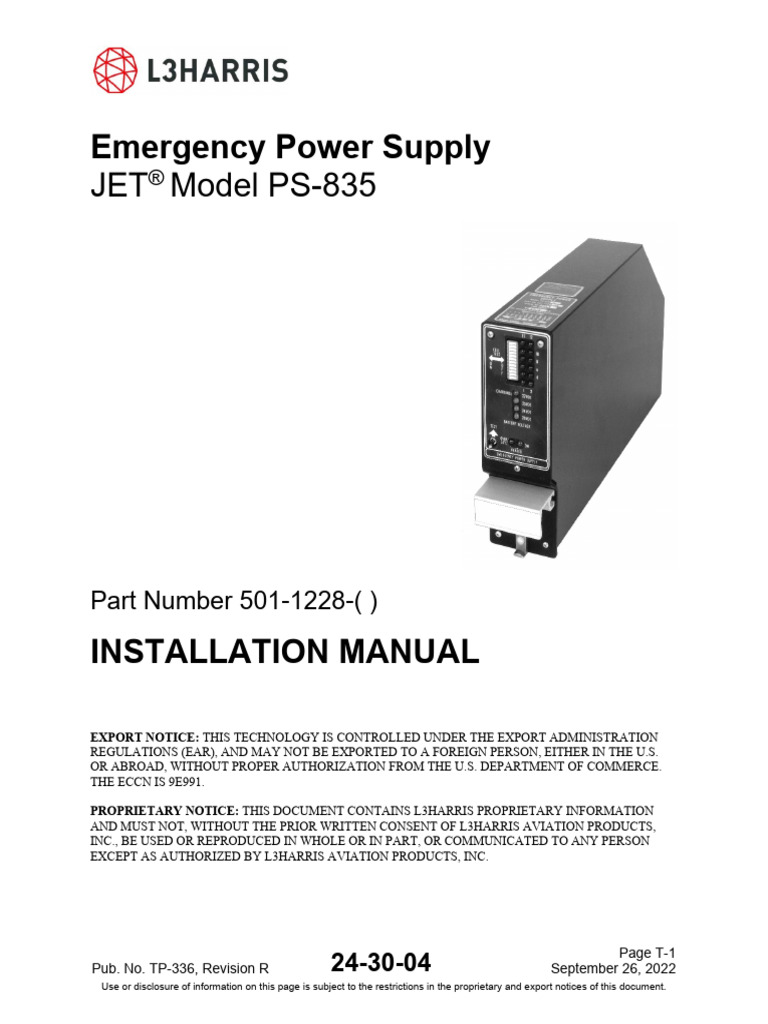 Emergency Power Supply: JET Model PS-835 | PDF | Power Supply | Light ...