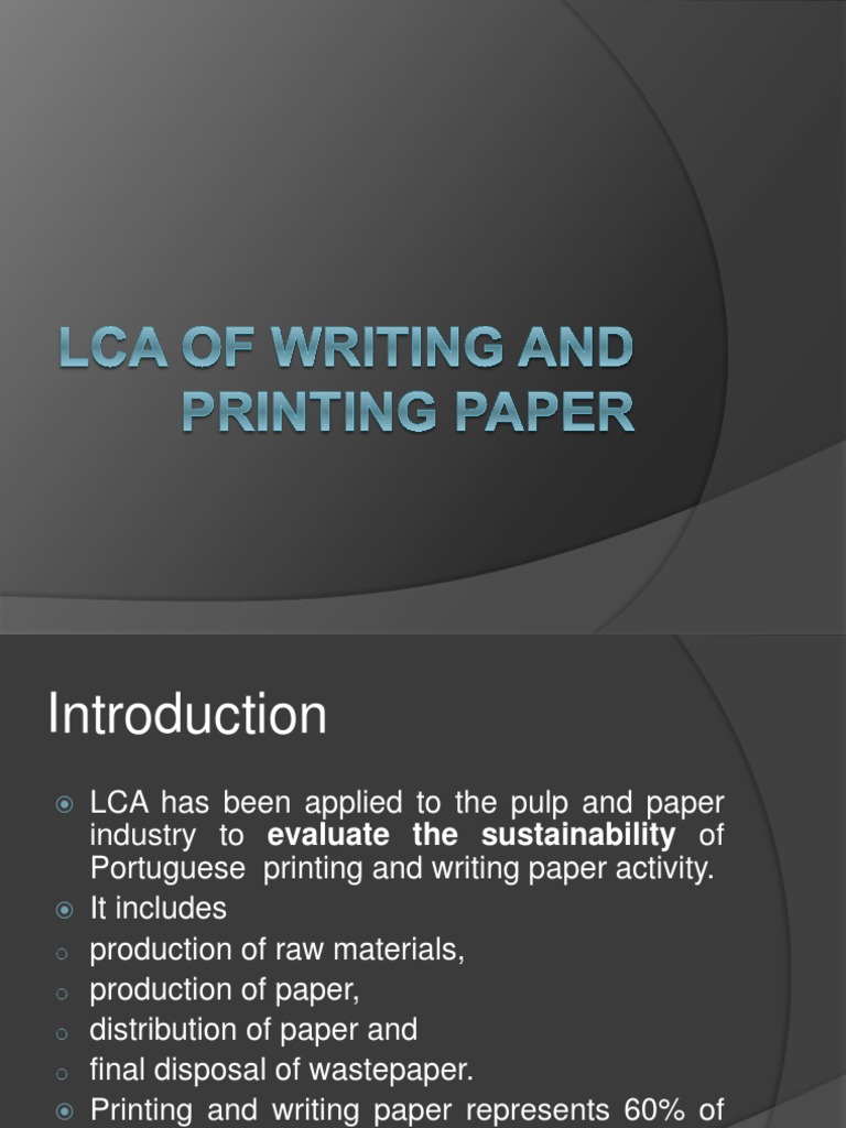 Lca of Writing and Printing Paper | PDF | Pulp (Paper) | Paper
