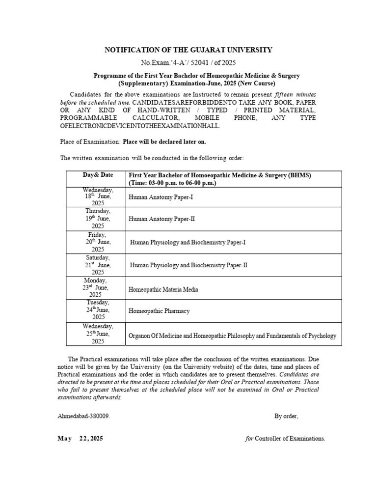 First Year BHMS Exam Dt.18!06!2025 | PDF