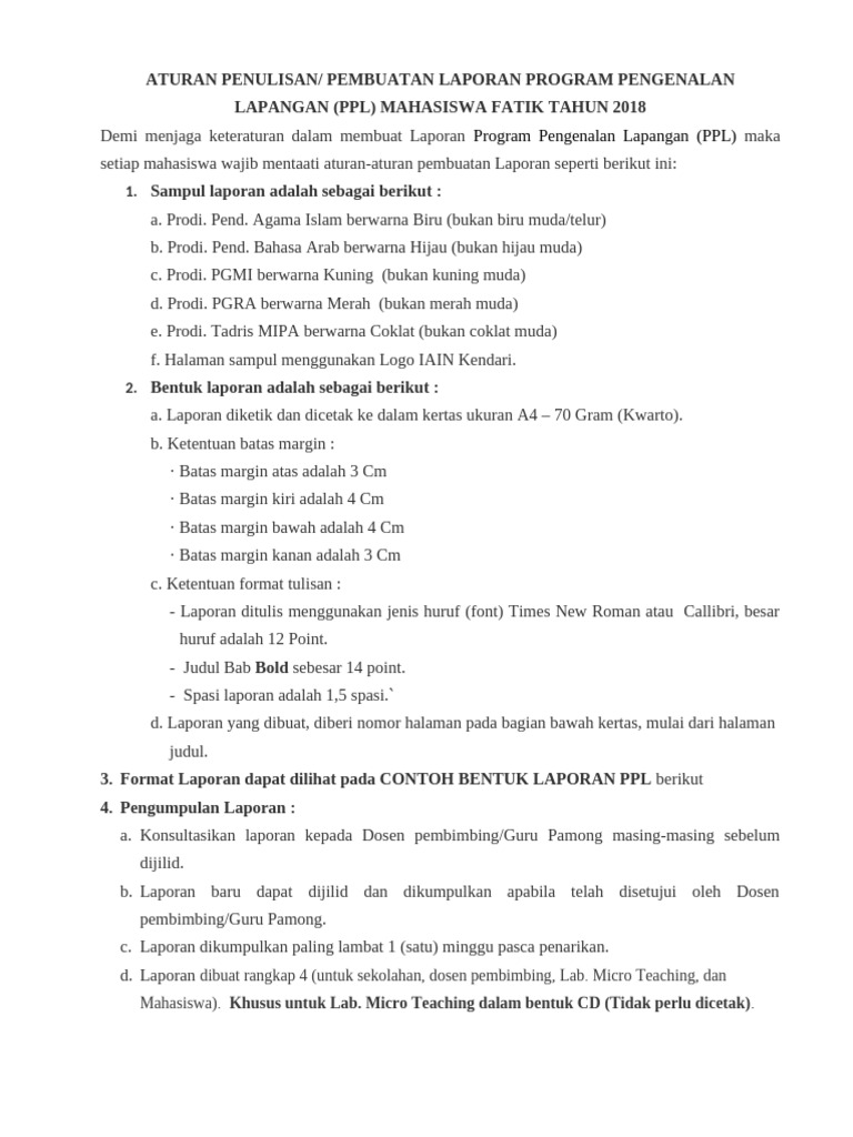 Format Laporan PLP II Ok | PDF