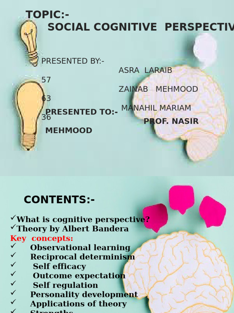 Social Cognitive Perspective in Psychology | PDF | Cognition | Behavior