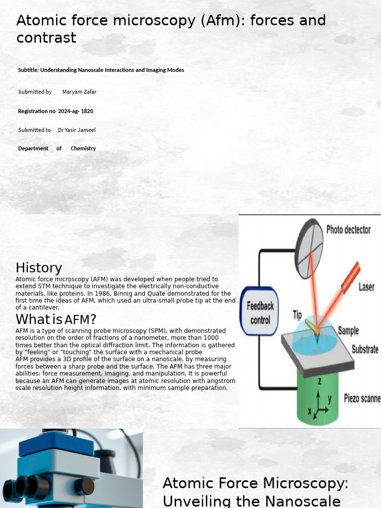 Atomic Force Microscopy Ufjnvnhdtjetnegdgerueiling The Nanoscale | PDF | Atomic Force Microscopy ...