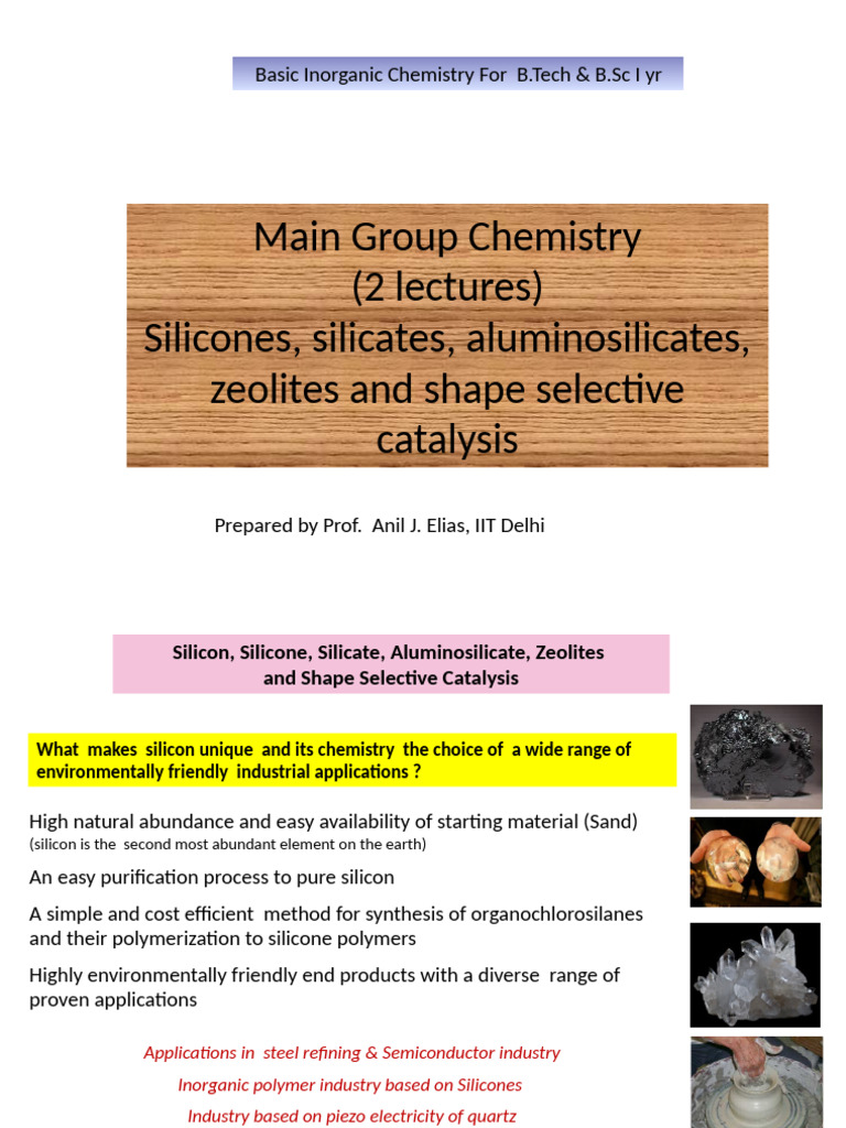 Basic Inorganic Chemistry Part 4 P Block Silicon | PDF | Zeolite | Silicon