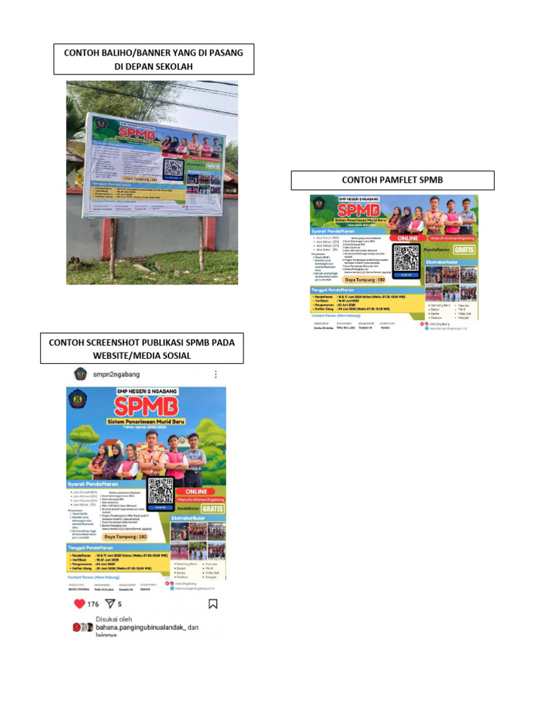 Contoh Pamflet SPMB, Screenshot Publikasi Dan Baliho | PDF