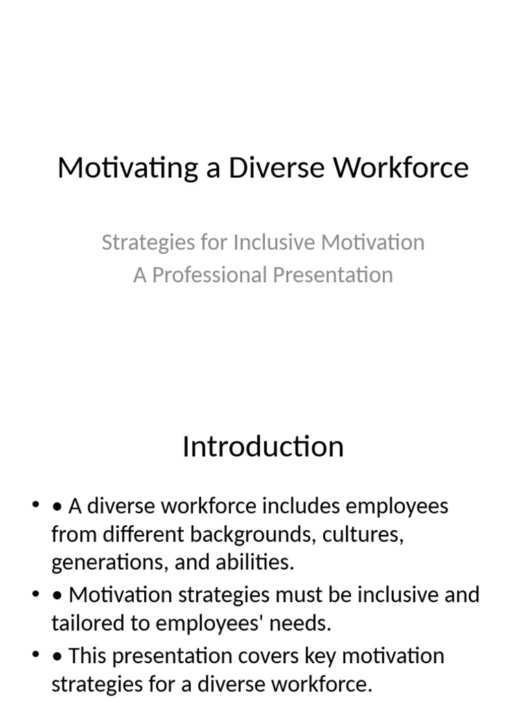 Motivating Diverse Workforce | PDF