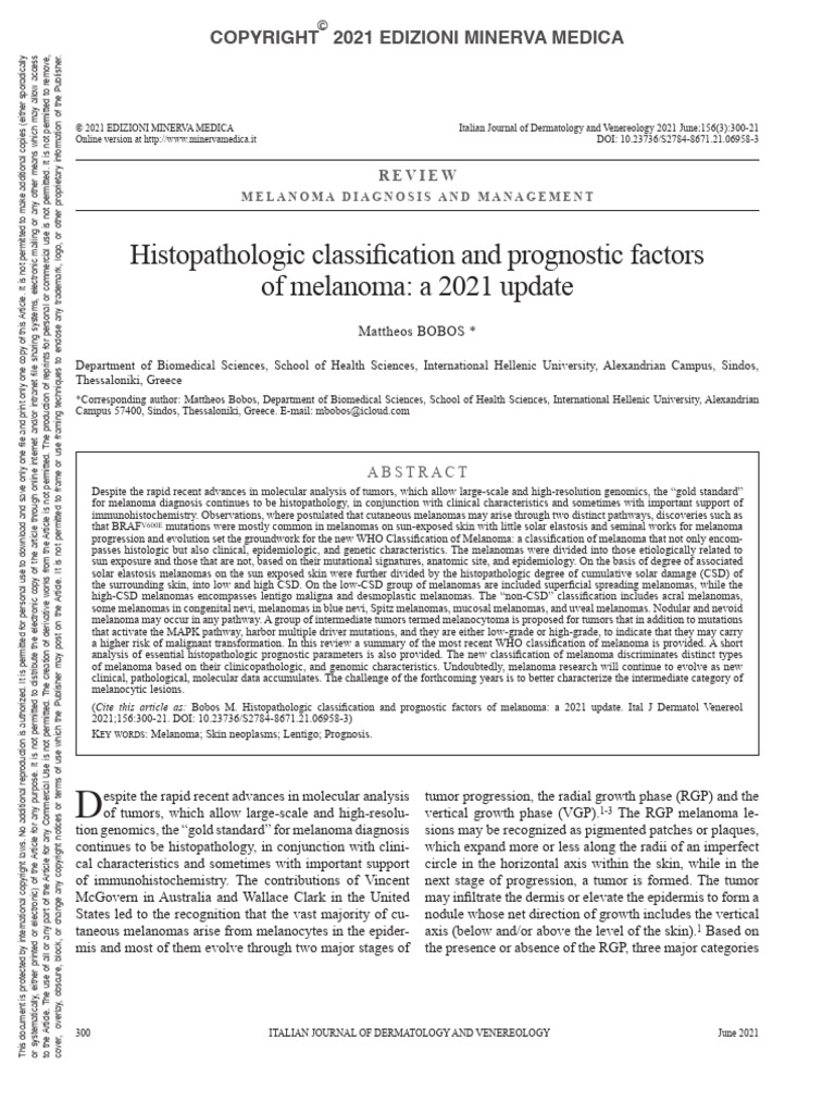 Melanoma Classification and Prognosis Update | PDF | Melanoma | Neoplasms