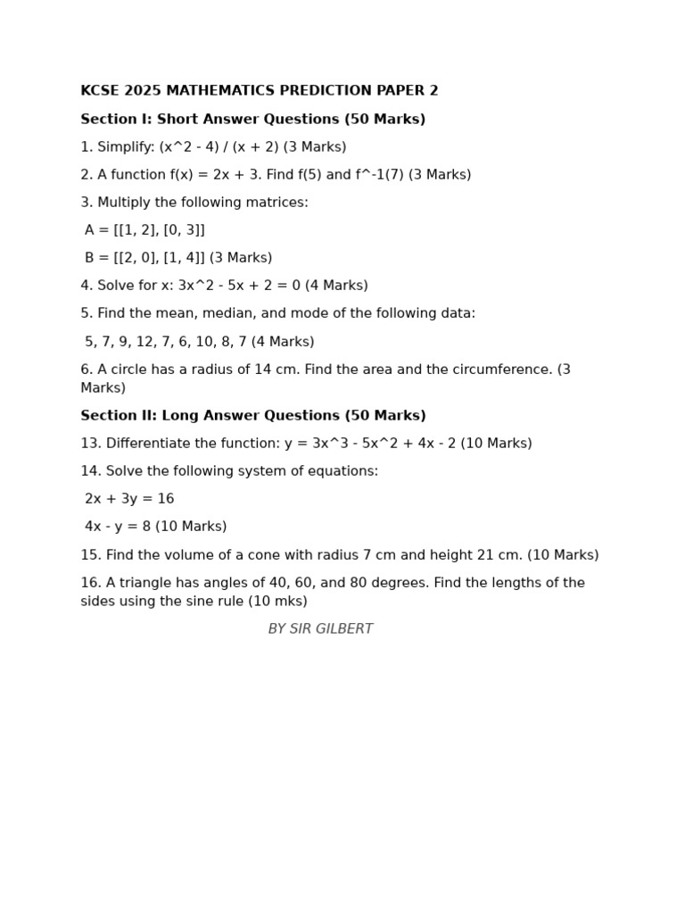 Maths pp2 | PDF