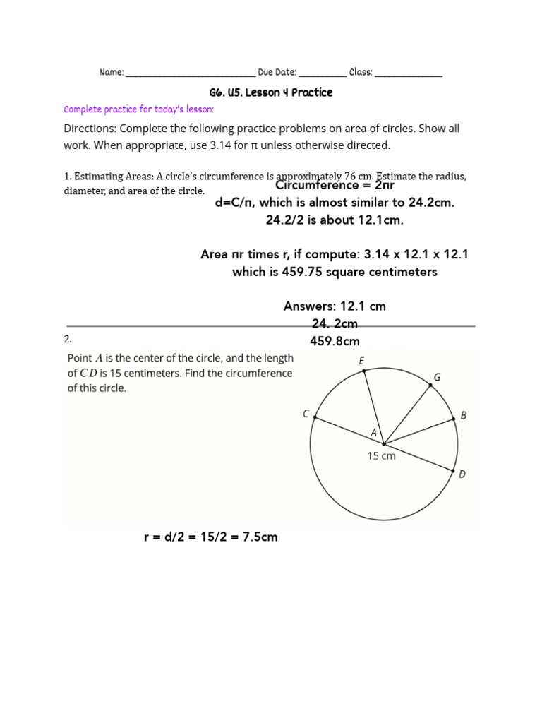 U5. L4 Practice Homework | PDF