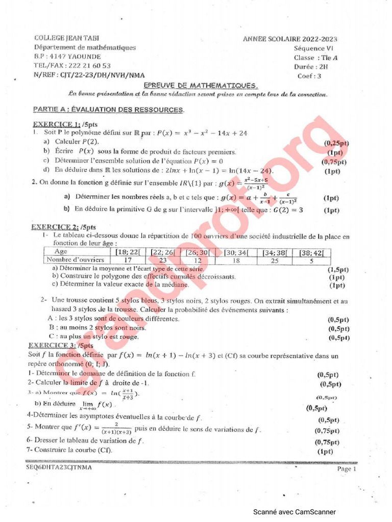 Bac Blanc A Jean Tabi 2023 | PDF