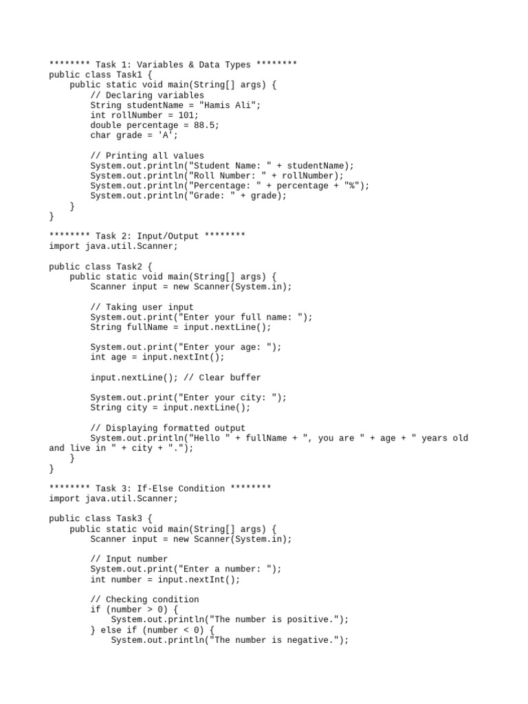 Java Tasks Before Eid | PDF