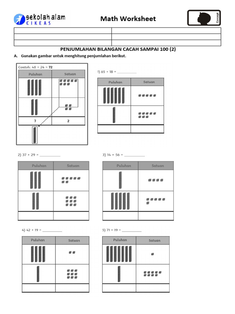 W5 Math Penjumlahan Bil Cacah Menyimpan | PDF