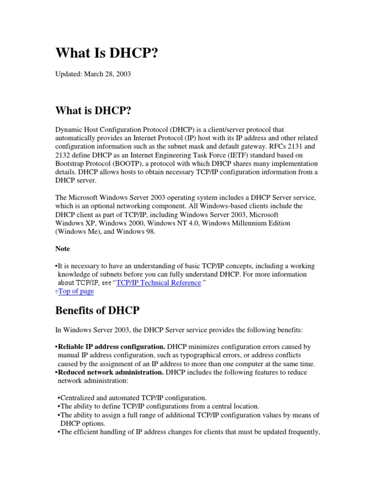 What Is DHCP | PDF | Ip Address | Domain Name System