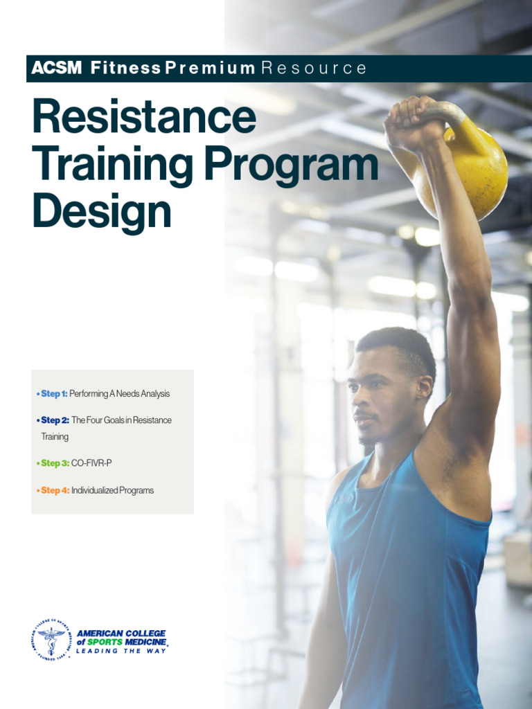 Acsm Resistance Training Program Guide Pdf Strength Training