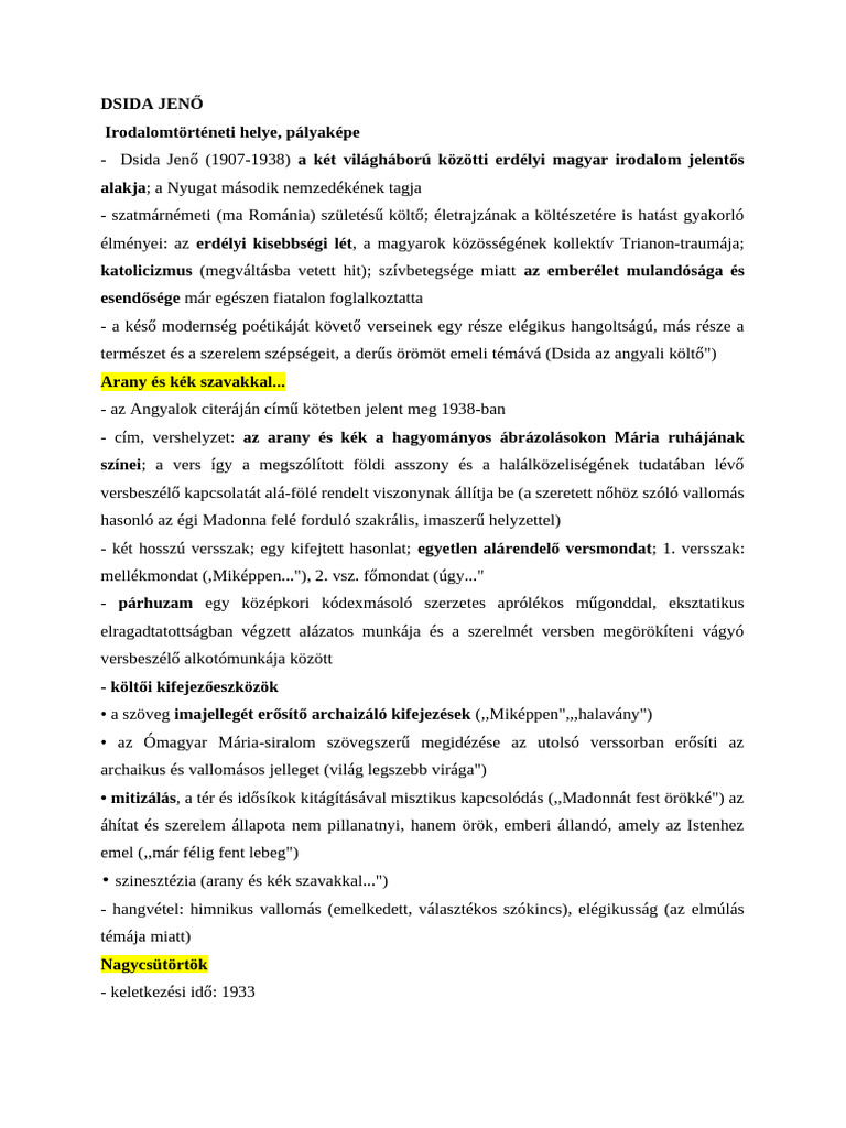 Dsida Jenő | PDF