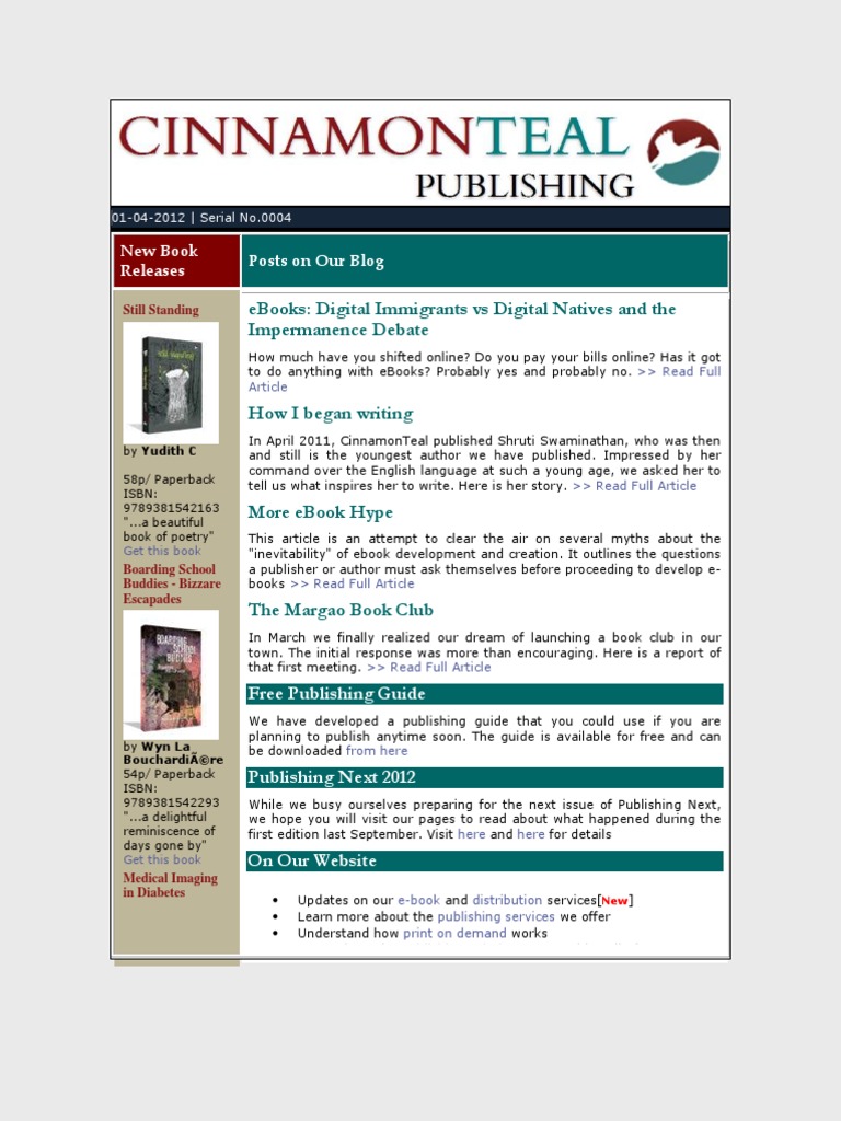 Our Newsletter For March '12 | PDF | Publishing | International ...