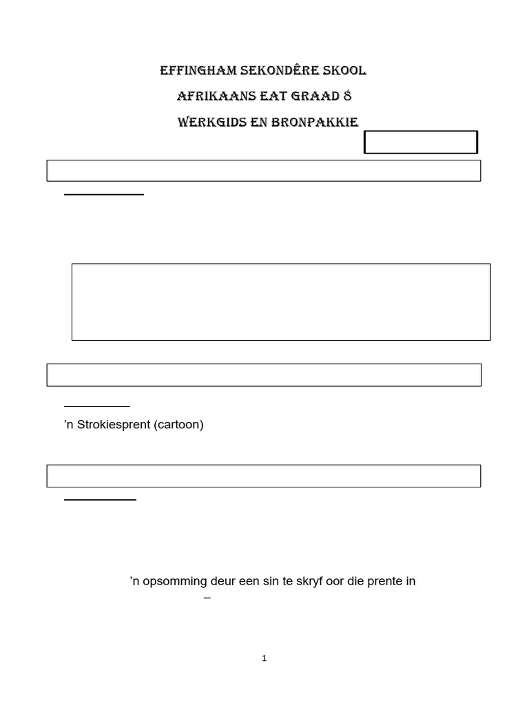 Afrikaans GR 8 Workguides 2022 | PDF