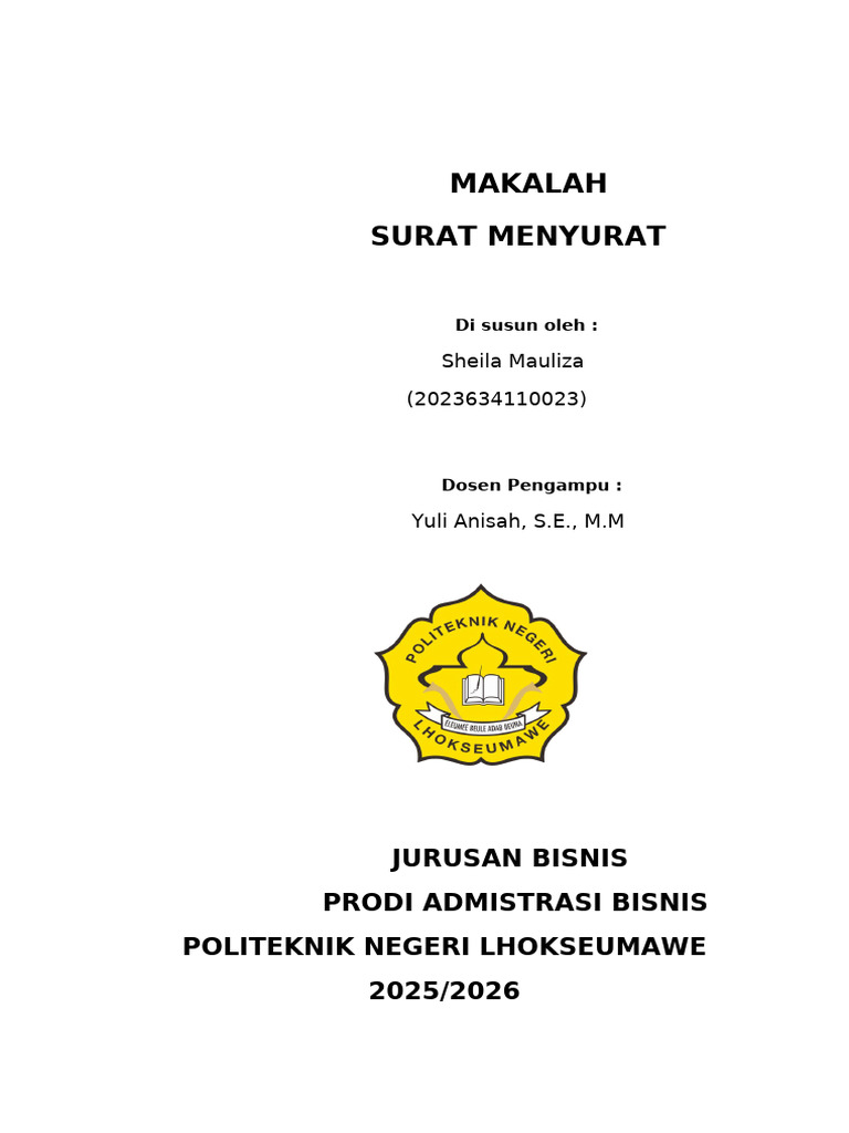 Surat Menyurat | PDF