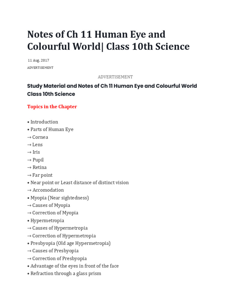 Human Eye and Color Vision Explained | PDF | Eye | Rainbow