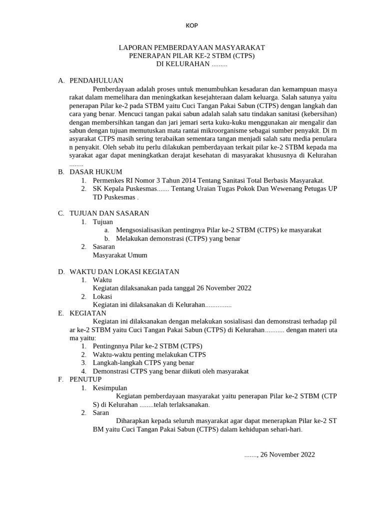 Lap. Pemberdayaan CTPS Kel | PDF