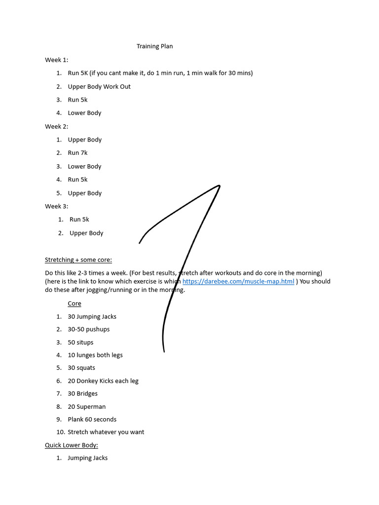 Korean Workout Training Plan | PDF