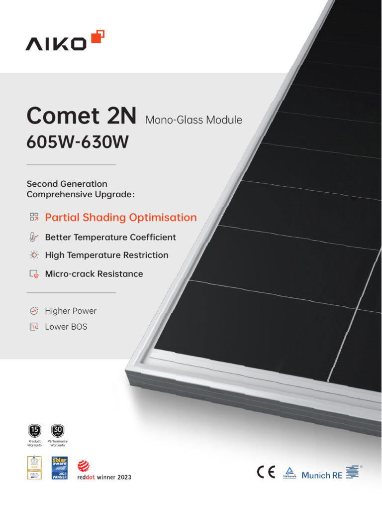 Comet 2N AIKO-A-MAH72Mw 605-630W - (2323x1134x33mm) - DS - EN - V6.3 (Cable1400mm) | PDF ...