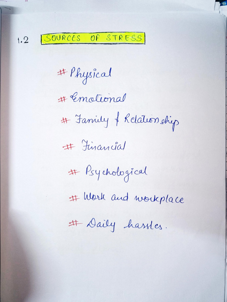 Stress Management Unit I Part 2 | PDF