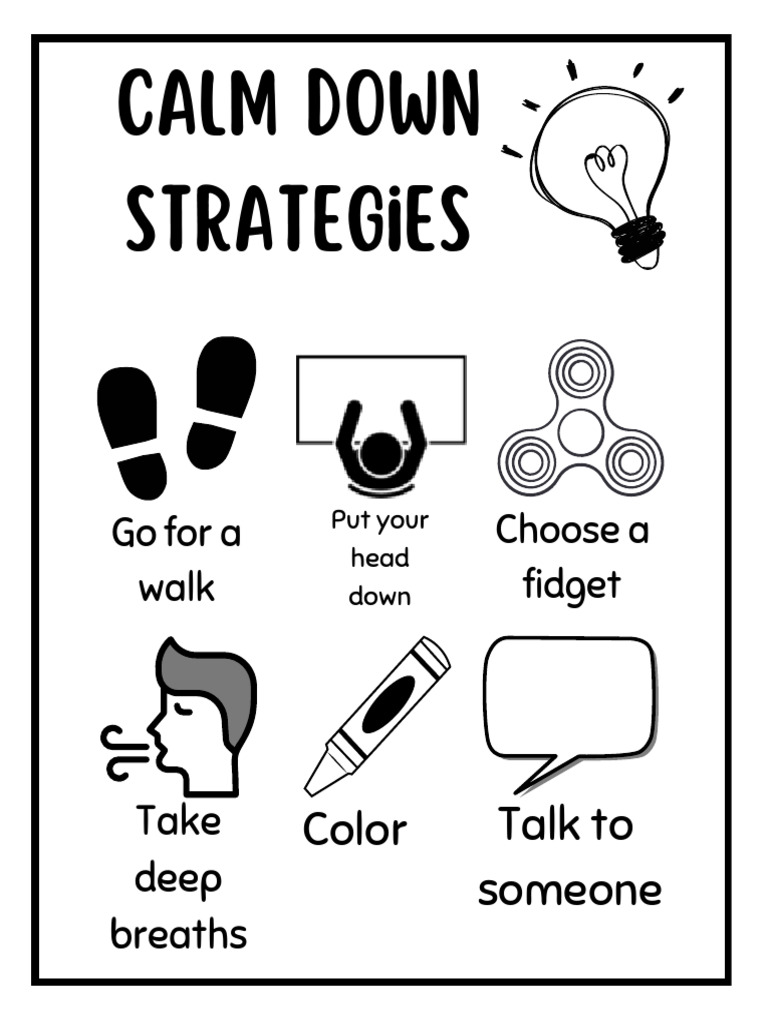 Calm Down Strategies: Color Talk To Someone | PDF