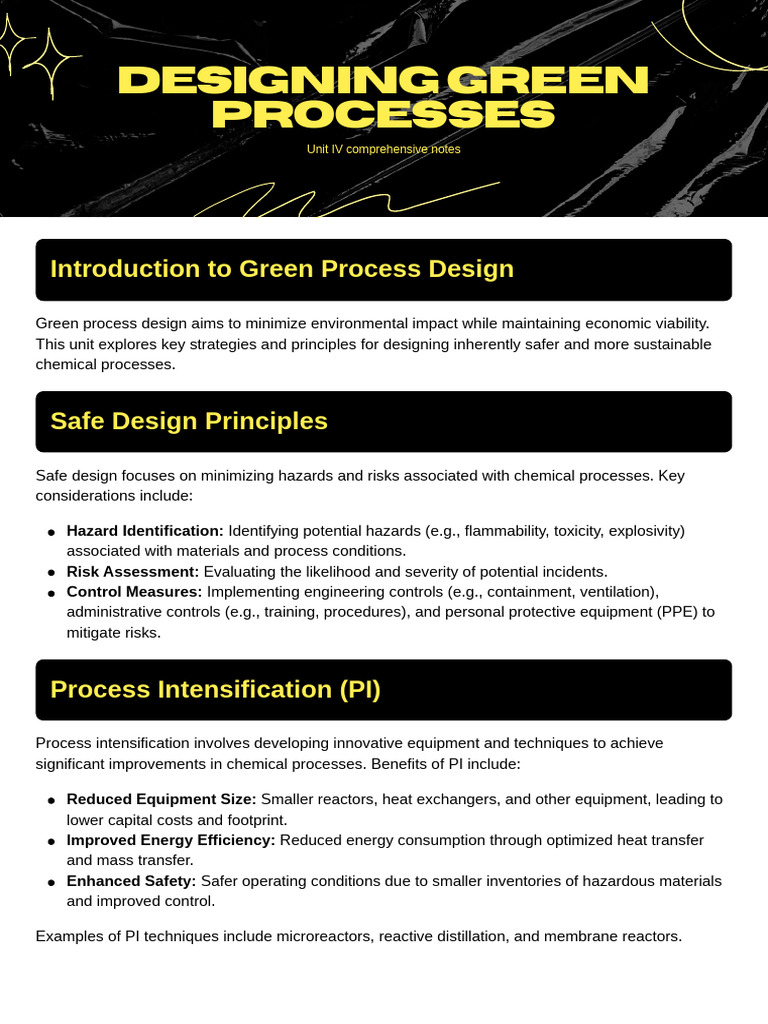 Green Process Design Strategies | PDF | Recycling | Risk