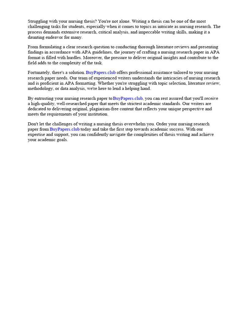 Nursing Research Paper Example Apa | PDF | Apa Style | American ...