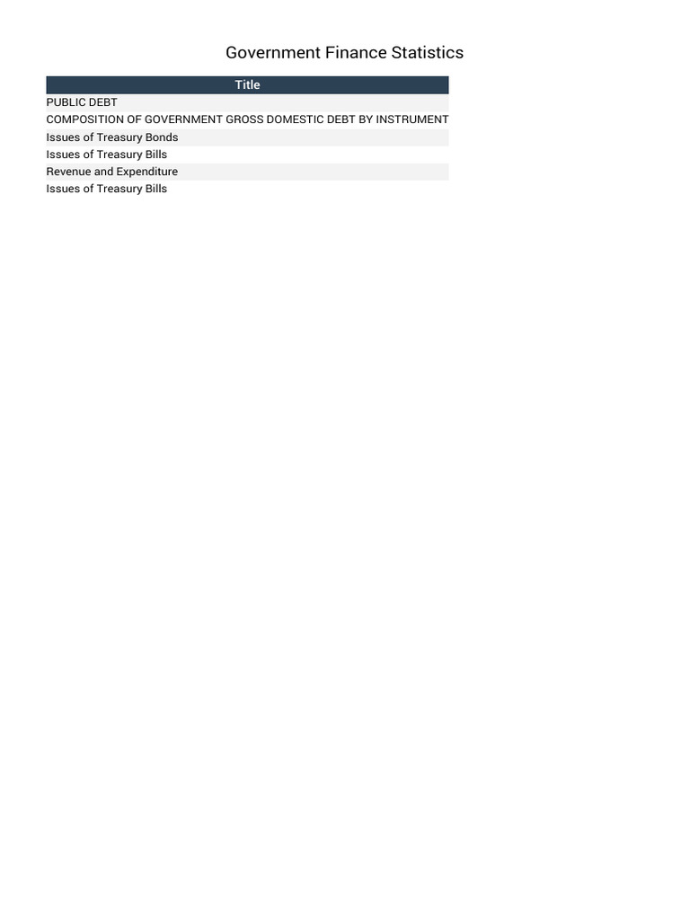 Government Finance Statistics | PDF