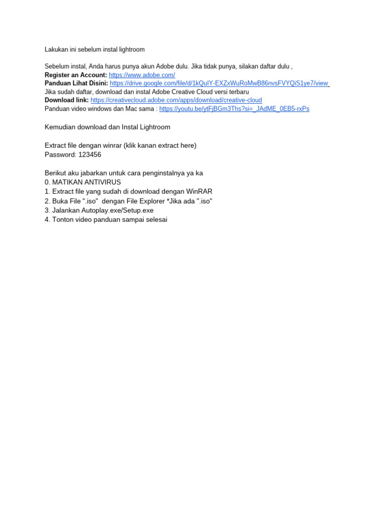 Cara Instal LRC 2025 Techin | PDF