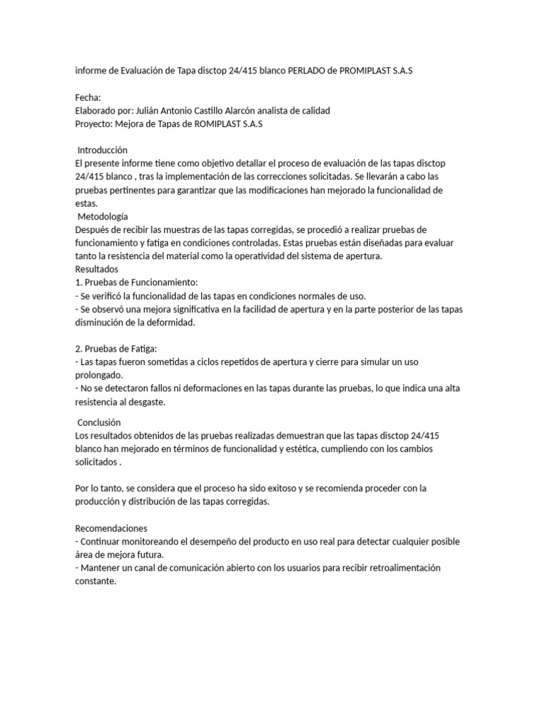 Informe Ejemplo | PDF