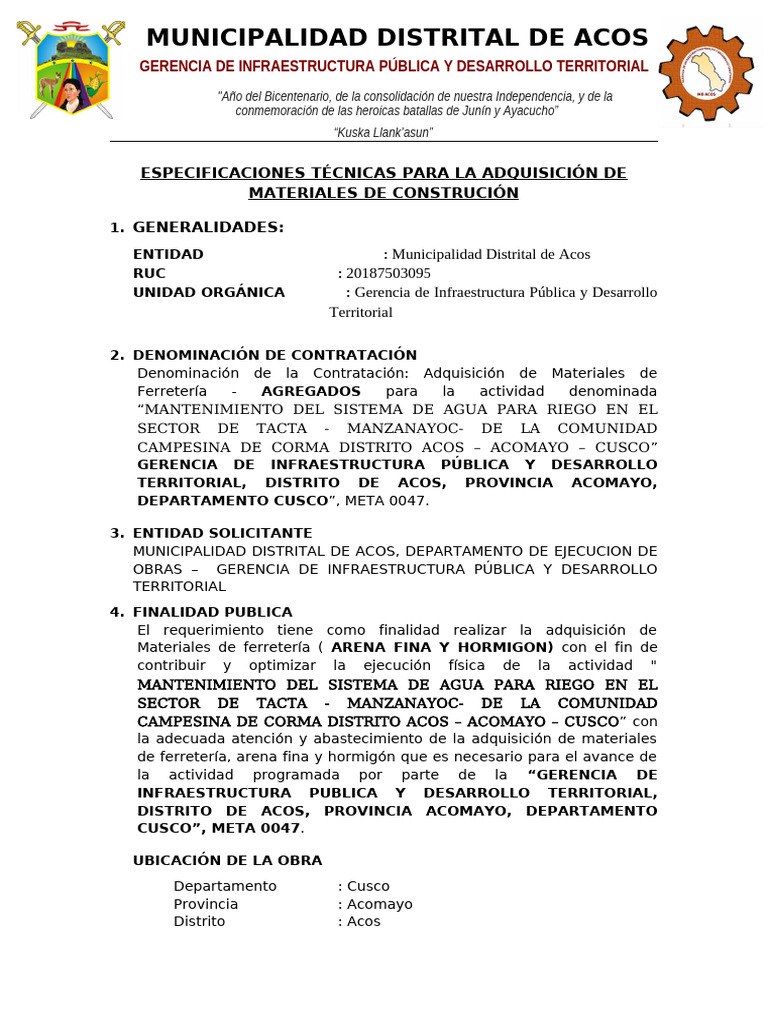 TDR Agregados | PDF | Hormigón