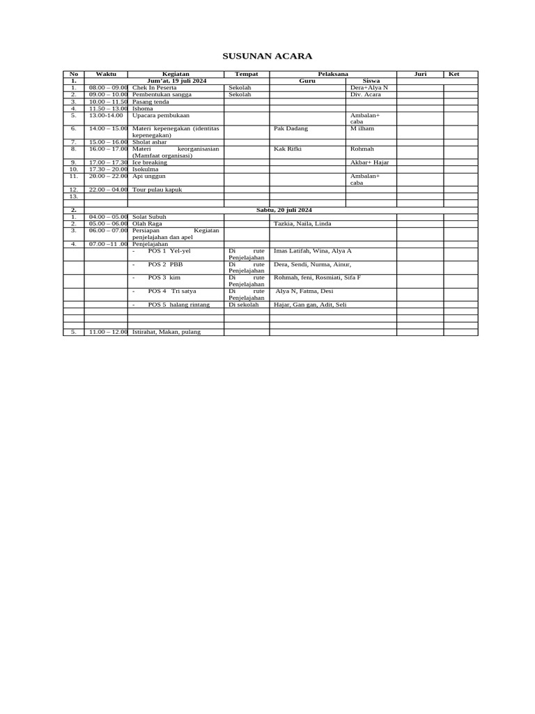 Susunan Acara Mpls 2024. | PDF