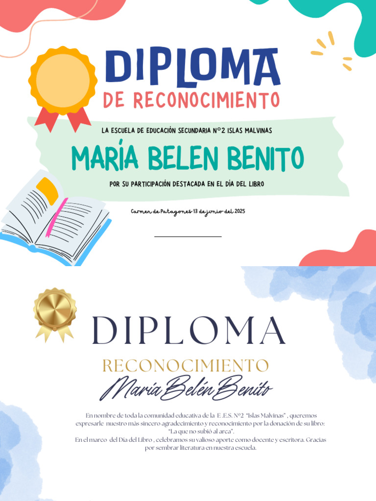 Reconocimiento a María Belén Benito | PDF
