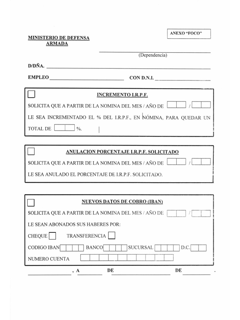 Formulario Foco | PDF