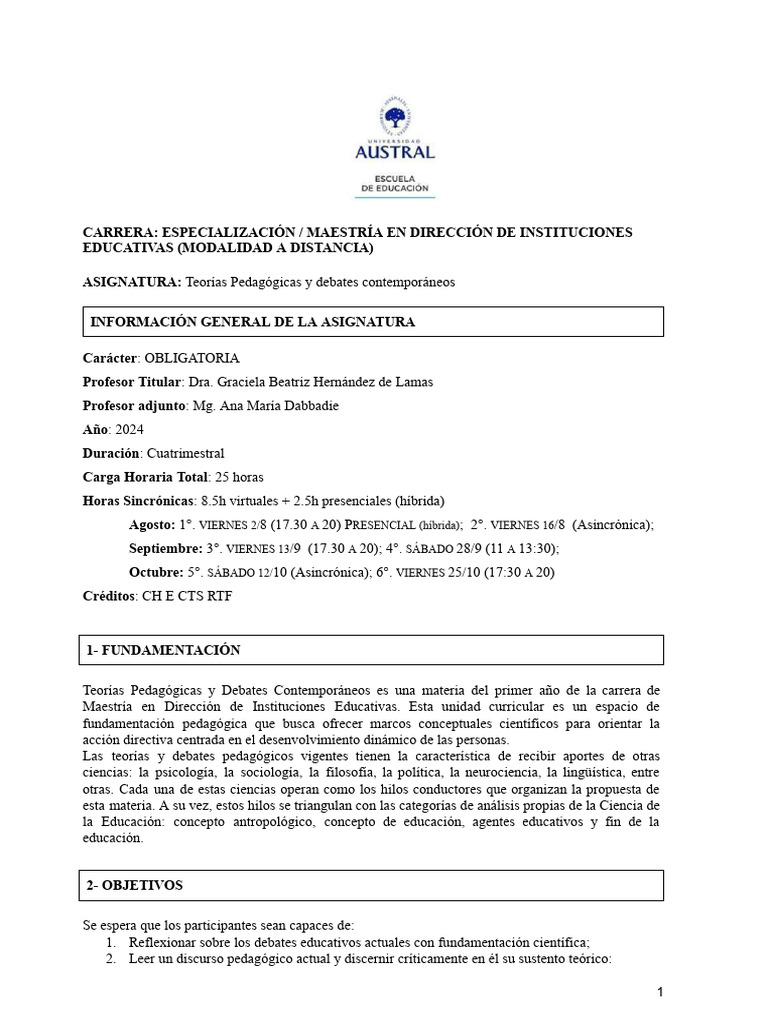 Programa TPyDC - 2024 - Hernández de Lamas - Dabaddie | PDF | Pedagogía ...