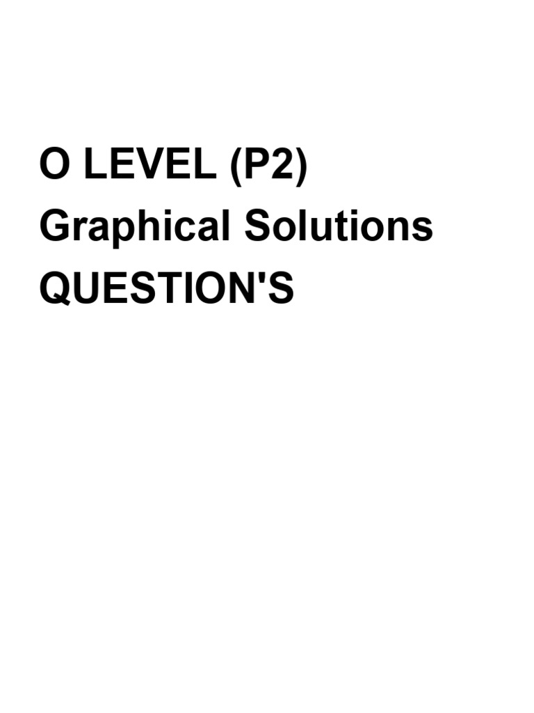 Graphical Solutions Exam Questions | PDF | Slope | Cartesian Coordinate ...