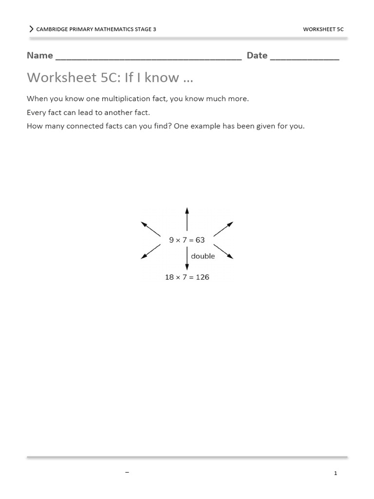 Prim Maths 3 2ed TR Diff Ws 5c | PDF