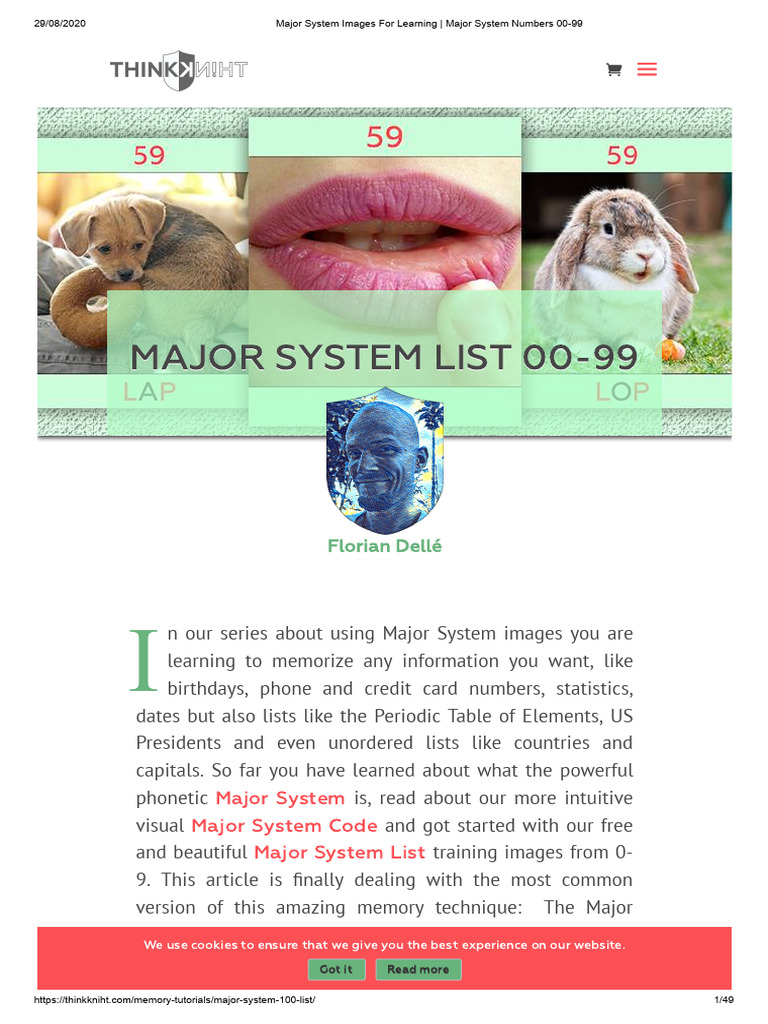 Major System Images For Learning | PDF | Adjective | Noun