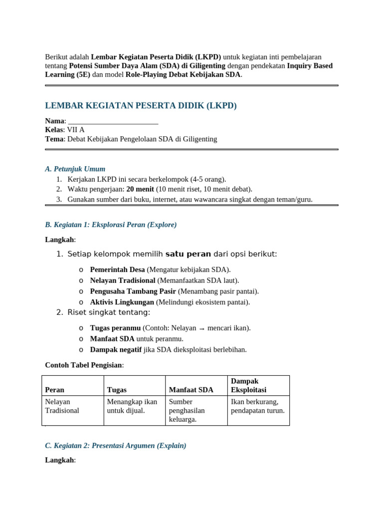 Lkpd Sda Dan Diskusi | PDF