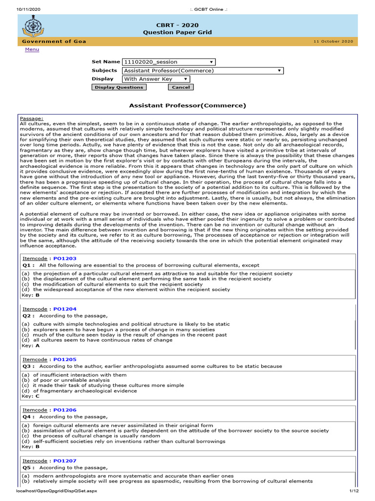 Goa Assistant Professor Exam Paper 2020 | PDF | Debits And Credits ...