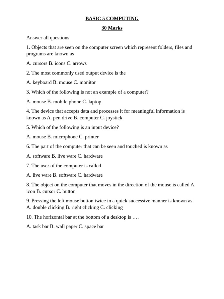 Basic 5 Computing | PDF