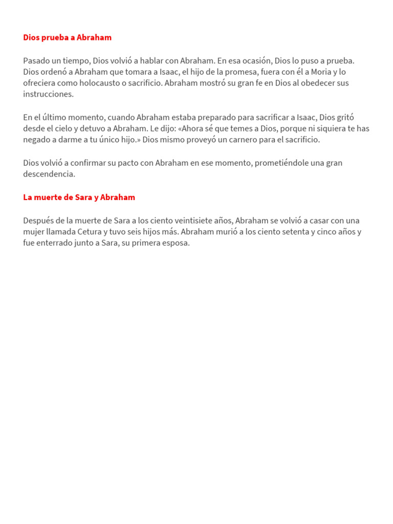 Dios Prueba A Abraham | PDF