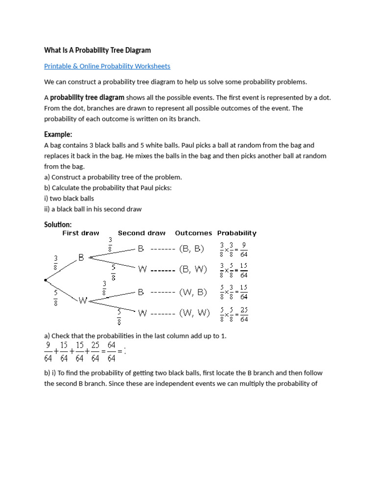 Understanding Probability Tree Diagrams | PDF | Probability ...