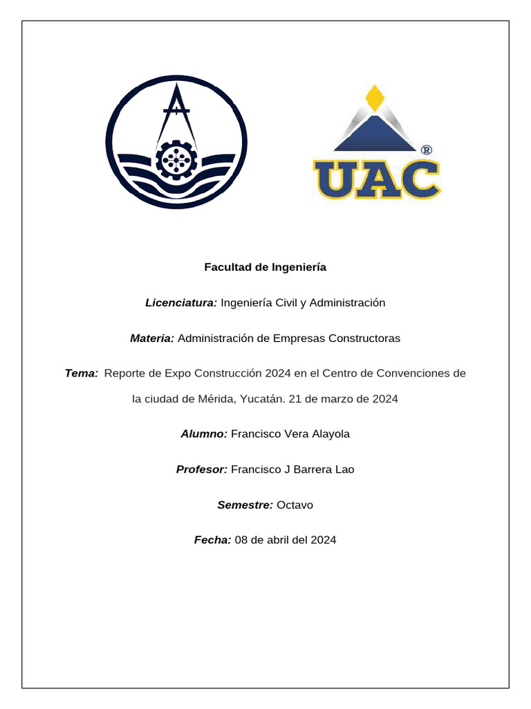 9a. Actividad. Expo Construcción 2024 | PDF | México