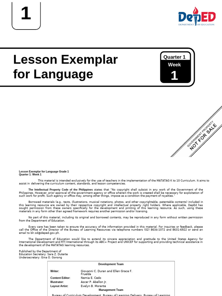 LE Language Q1 Week1 v.2. | PDF | Copyright | Vocabulary