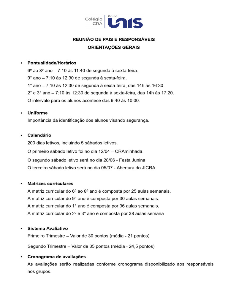Pauta Reunião 2025 | PDF